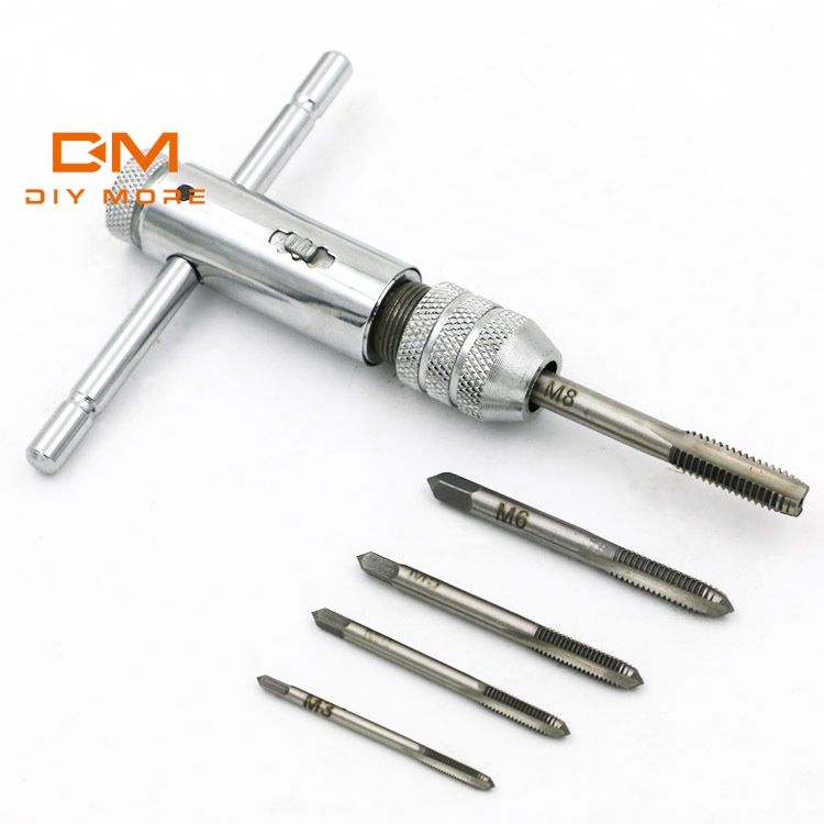 DIYMORE T-handle Wrench Drill Set T-type Hand Tapping Tools Machine M3 ...