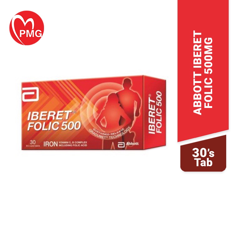 [PMG PHARMACY] Abbott Iberet Folic 500mg Tab 30's - provide iron ...