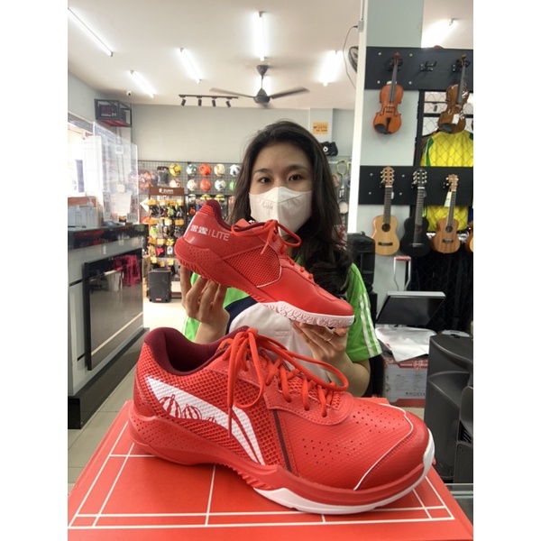 Li-ning Lei Ting Lite Badminton Shoes (Fire Red) | Shopee Malaysia