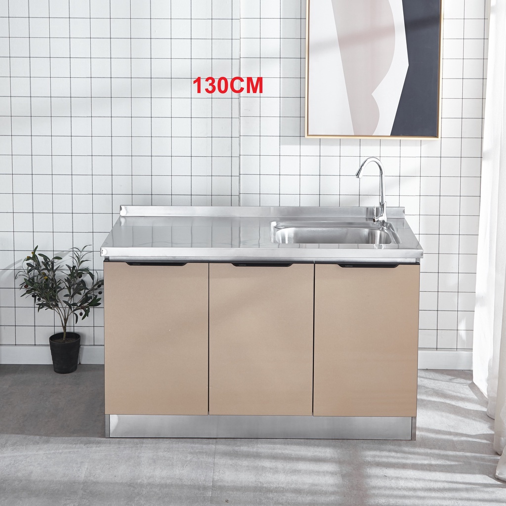 [80CM-200CM]🔥Premium Stainless Steel Kitchen Cabinet Set Sink Stove L ...