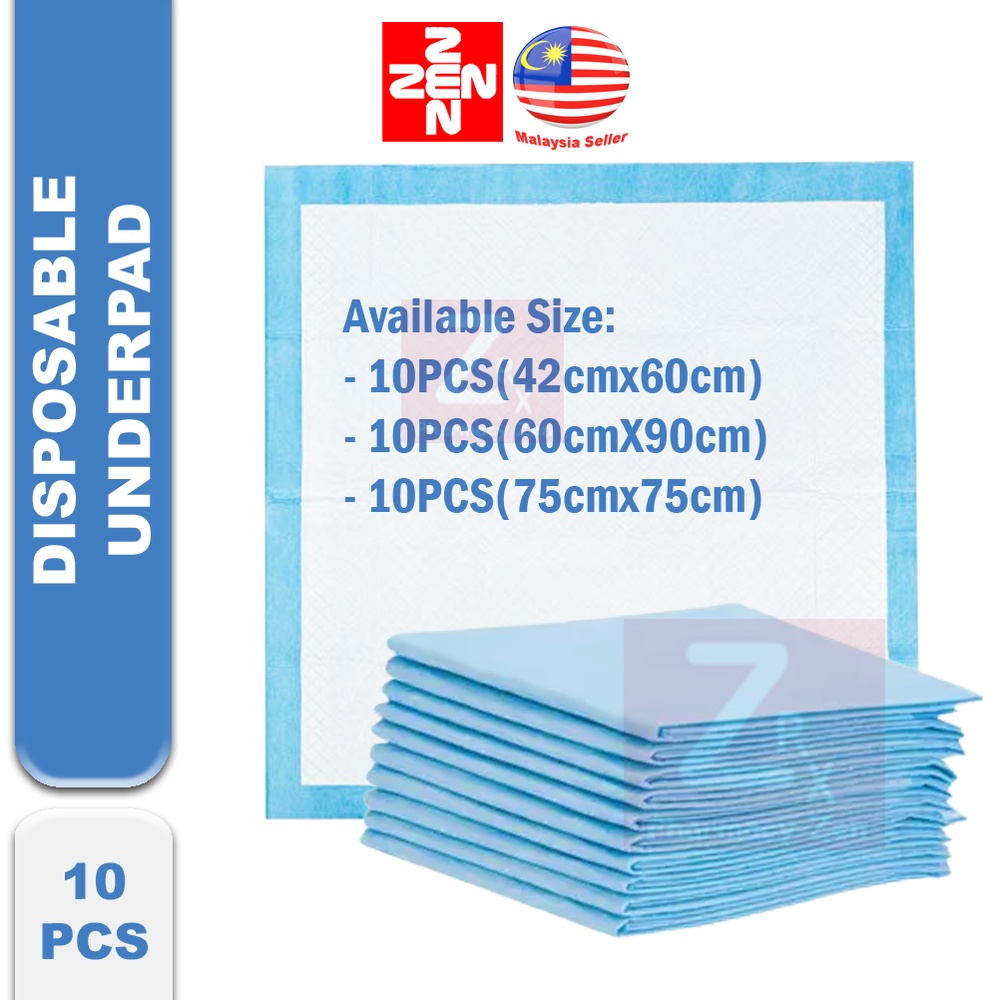 [10pcs] Disposable 4 Ply Economy Underpad Adult Incontinence Medical ...