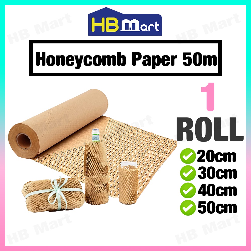 50m Honeycomb Paper Wrap Honeycomb Wrapper Kraft Paper Gift Box Wrapper Eco friendly Bubble Wrap ...