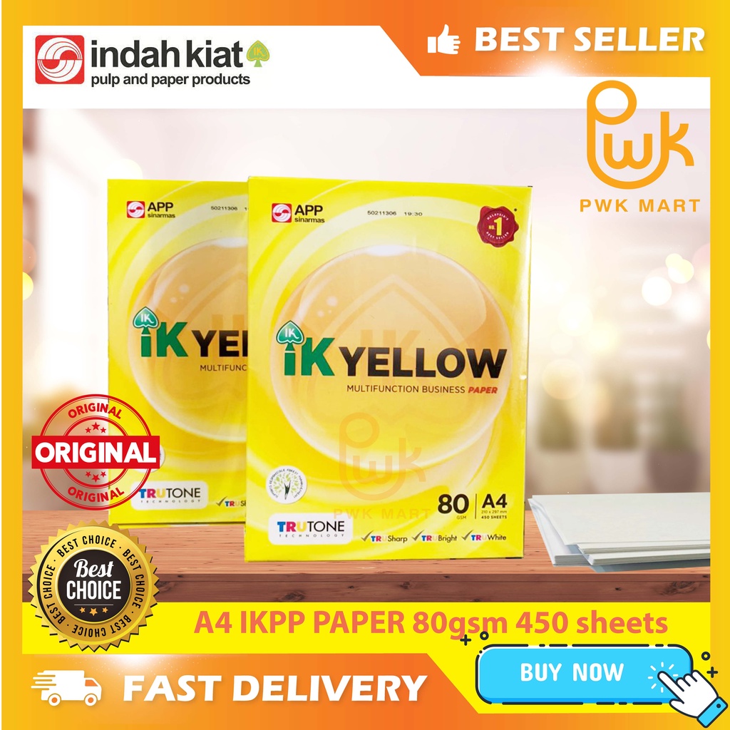 🔥ORIGINAL🔥IKPP / IK YELLOW A4 Paper 80gsm Copier Paper 450's🔥READY ...