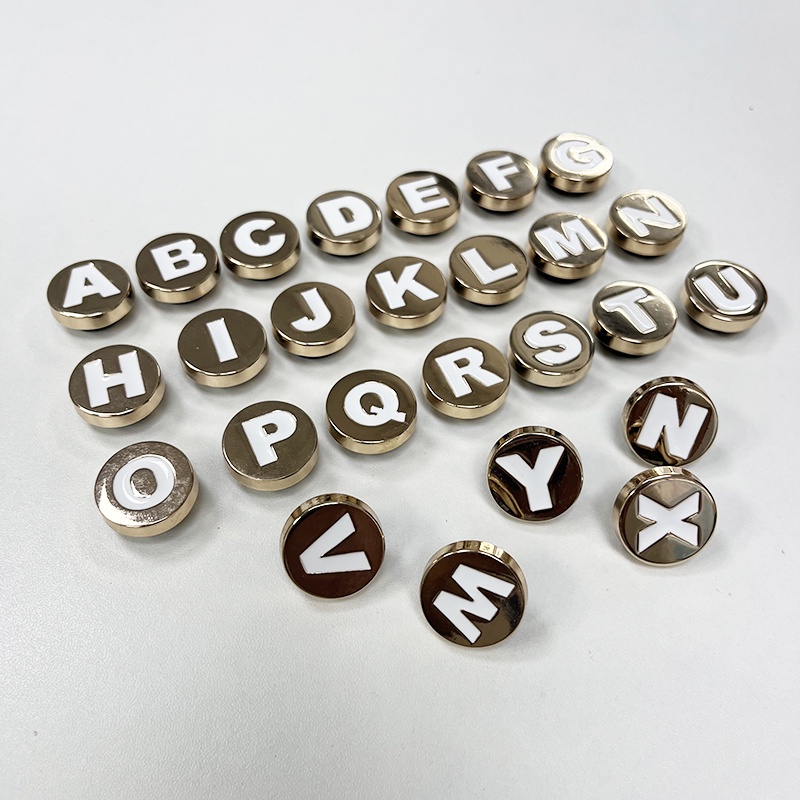 Cute A-Z Alphabet Crocs Accessories Letters Jibits Charm Gold Jibbits ...