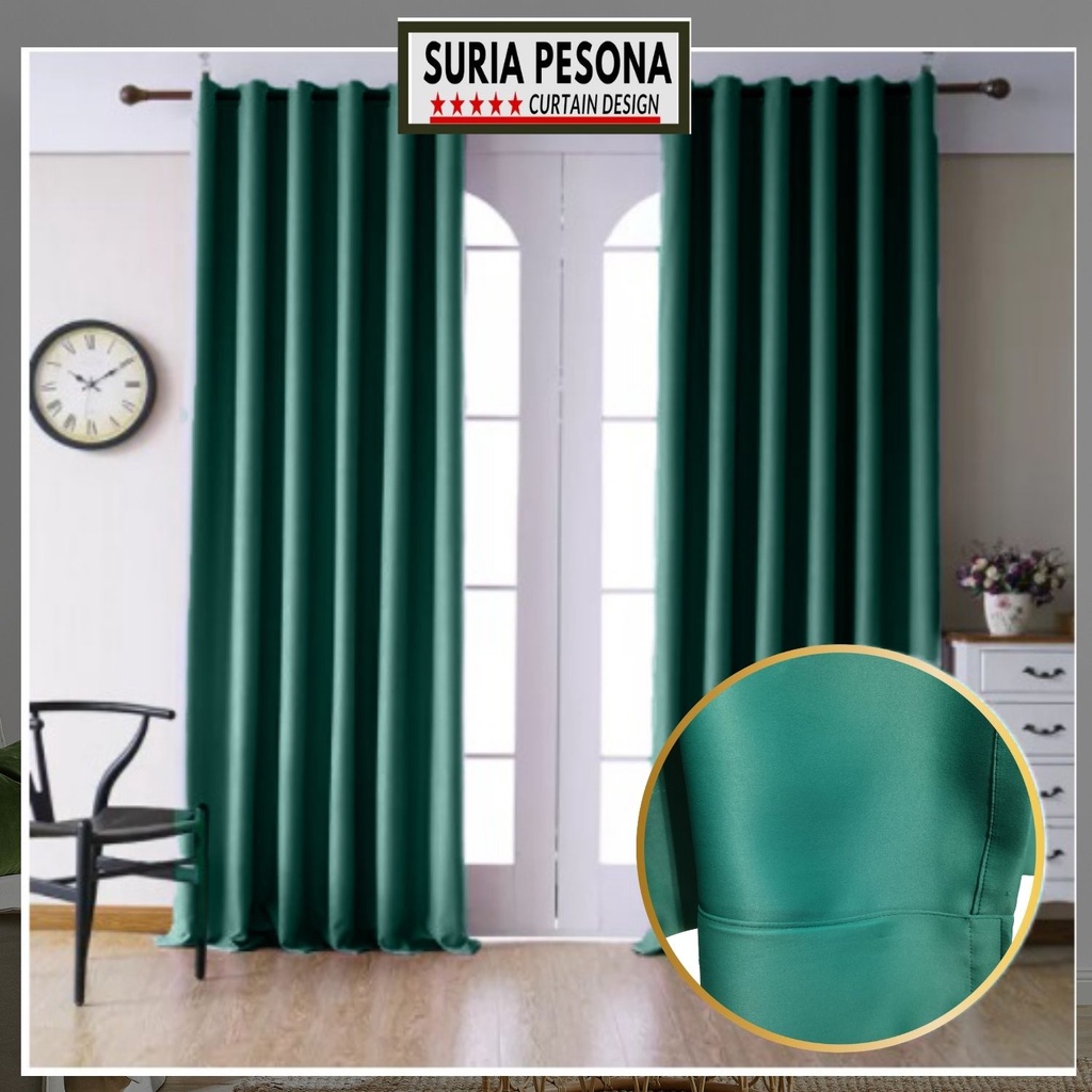 B12 Ready Made Curtain! 99% Blackout Siap Jahit Langsir (Free Eyelet ...