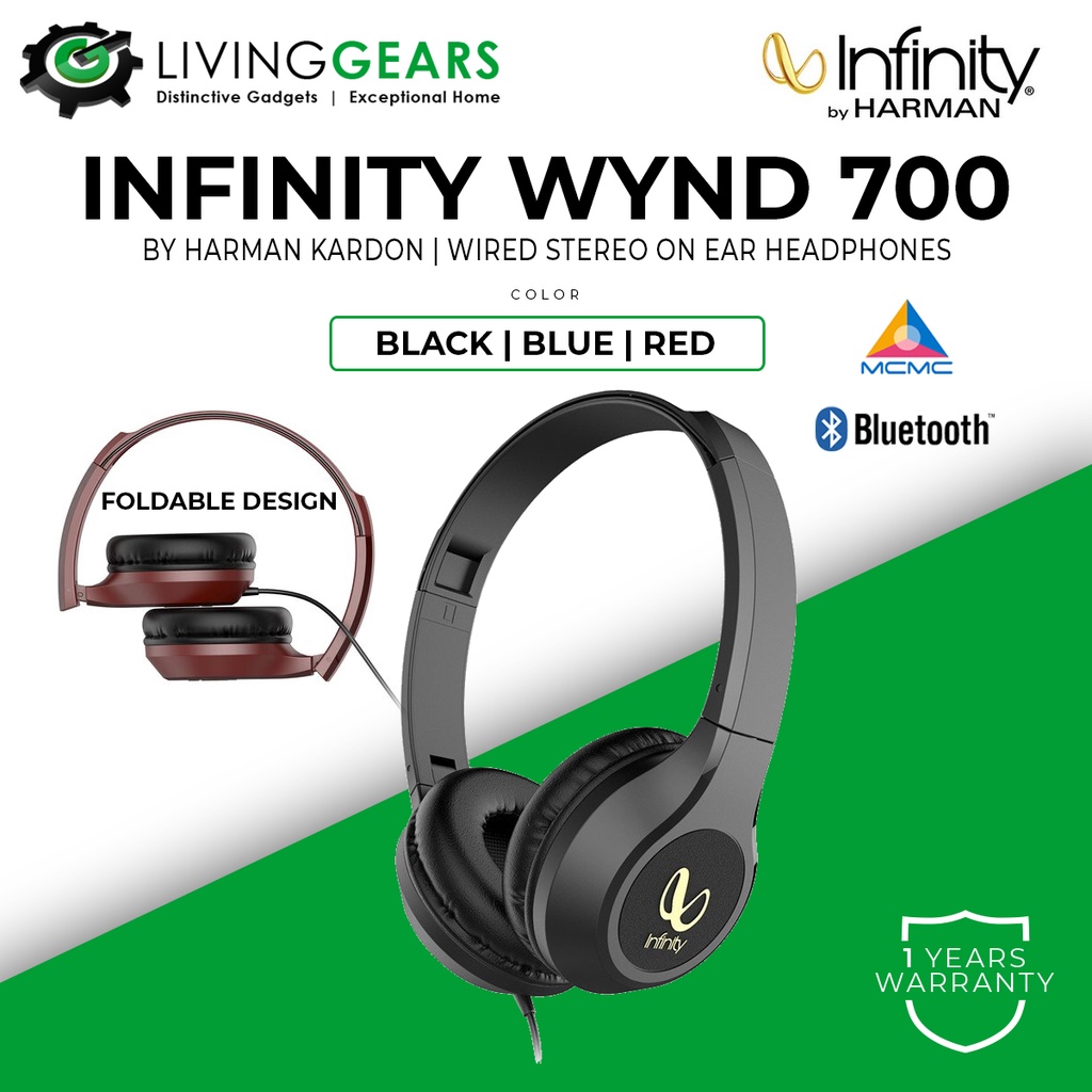 Harman Kardon Infinity WYND 700 Wired Hands-Free Deep Bass Closed Back ...