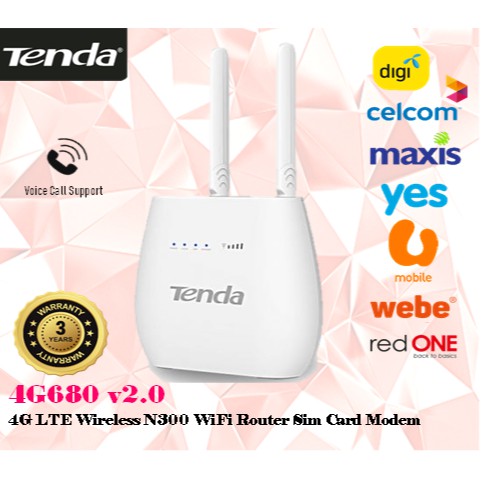 Tenda 4G680 V2.0 4G LTE Wireless N300 WiFi Router Sim Card Modem Wtih ...