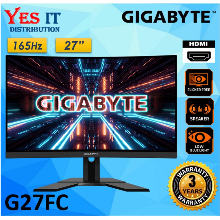 Gigabyte 27 ' G27FC FHD Curved VA Gaming Monitor (165hz, 1ms, 1500R ...