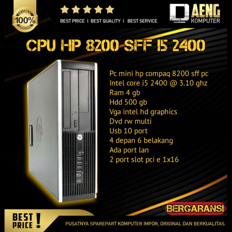 Cpu Pc Computer Hp Compaq 8200 Elite Small Core i5 2400 3.10ghz Ram 4gb ...