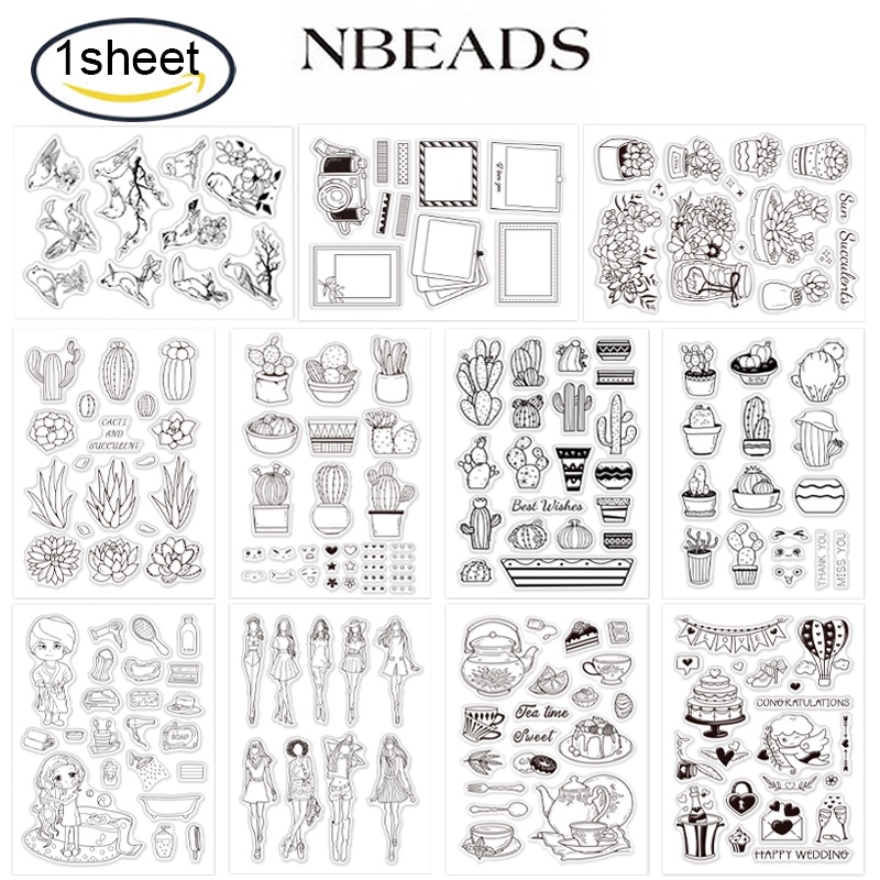 1Sheet PVC Plastic Stamps for DIY Scrapbooking Photo Album Decorative ...