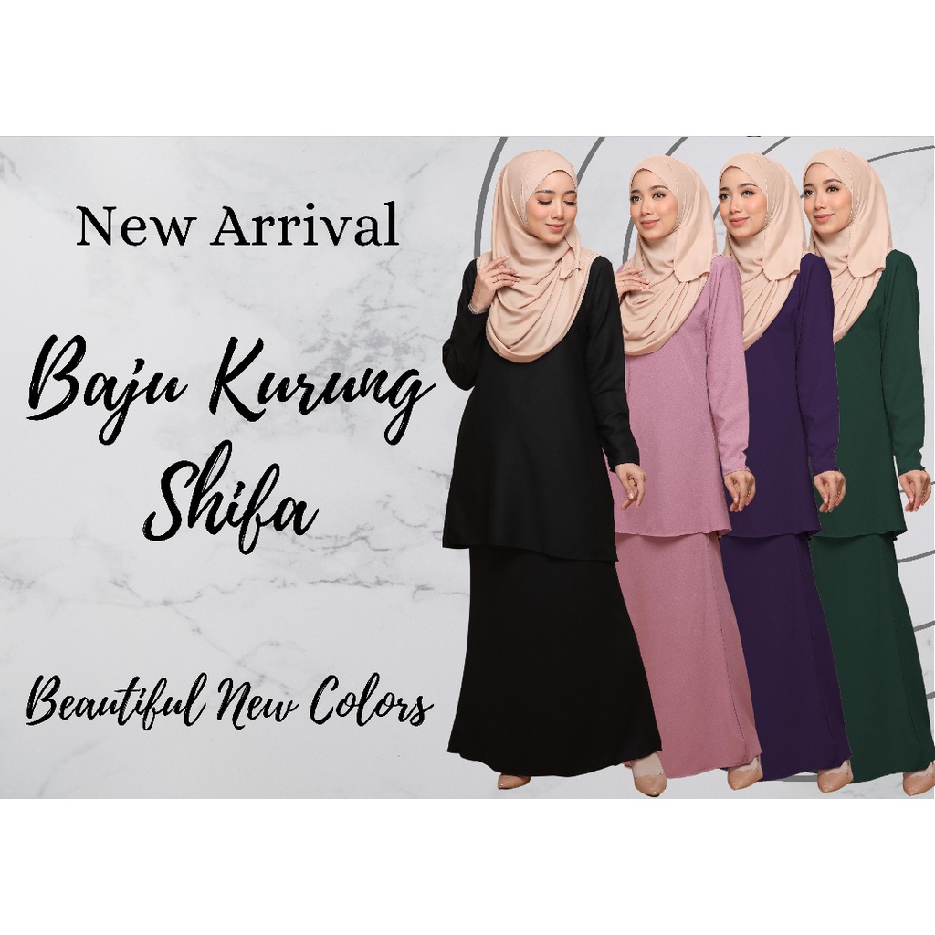 BAJU KURUNG MODERN PLAIN MUSLIMAH FASHION HUB SIZE (S -3XL) SOFT COMO ...
