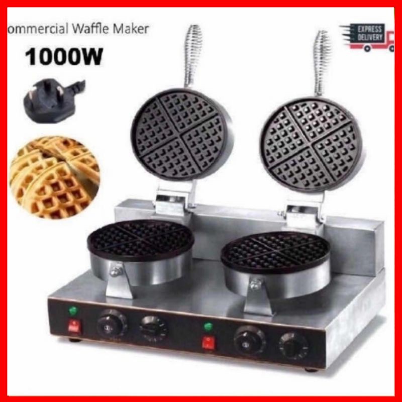 Malaysia stock~1000W Commercial Double Head Waffle Maker Baker Machine ...