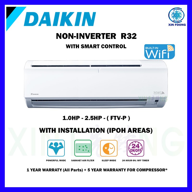 DAIKIN Non Inverter R32 1.0hp-2.5hp(FTV-P) with smart control aircond ...