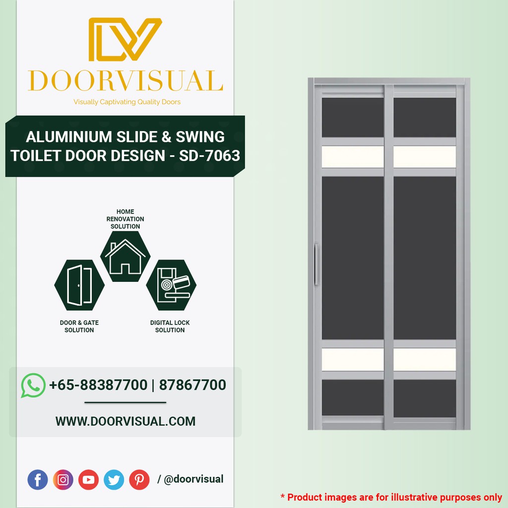 Aluminium Slide And Swing Toilet Door Design SD-7063 | Best Toilet Door ...