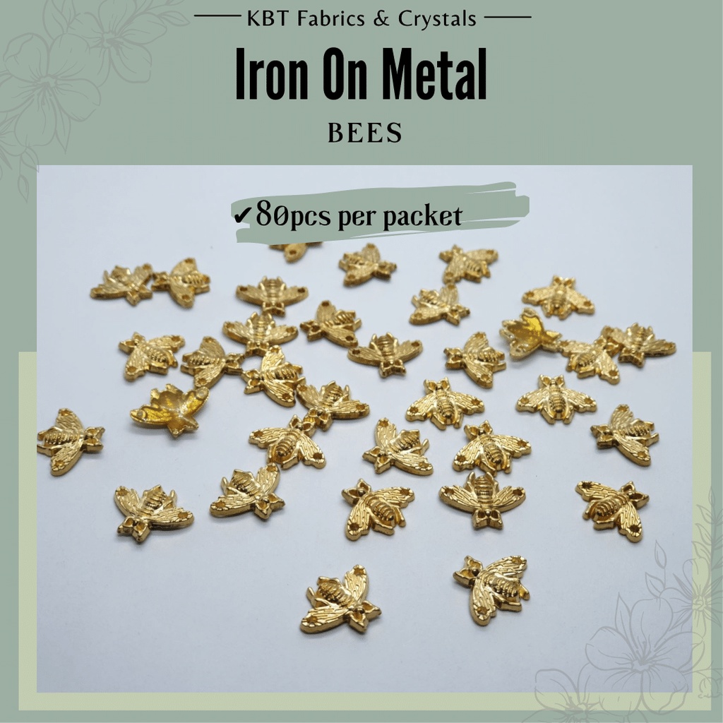 Bees Lebah Iron On Metal Alloy Hotfix for Tudung Mini Brooch Pin Shawl ...