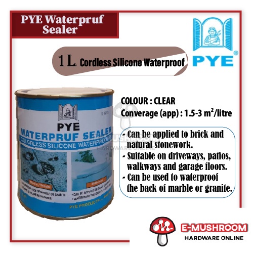 PYE Waterpruf Sealer Cordless Silicone Waterproof - 1 Litre | Shopee ...