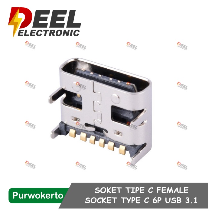 Usb TYPE C SOCKET FEMALE SOCKET USB TYPE C FEMALE 6P USB 3.1 CONNECTOR ...