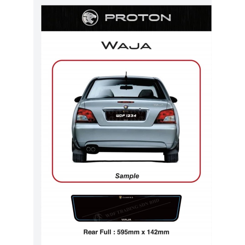 Ready stock Proton Waja Acrylic Kereta Plat Nombor Papan belakang penuh ...