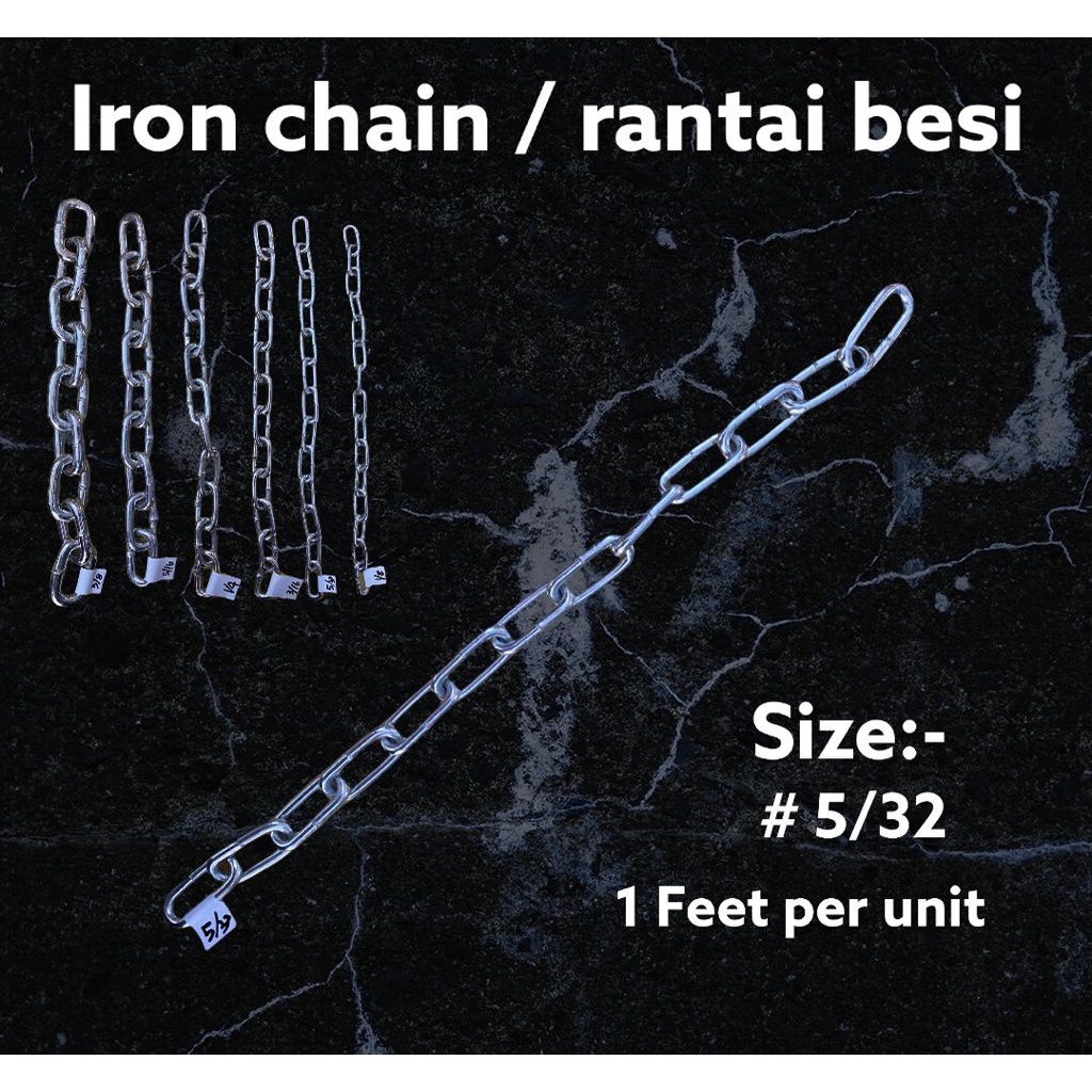 Galvanized Iron Link Chain Rantai Besi 铁链 ⭐Part I ~ 1/8", 5/32" 3/16"⭐ ...