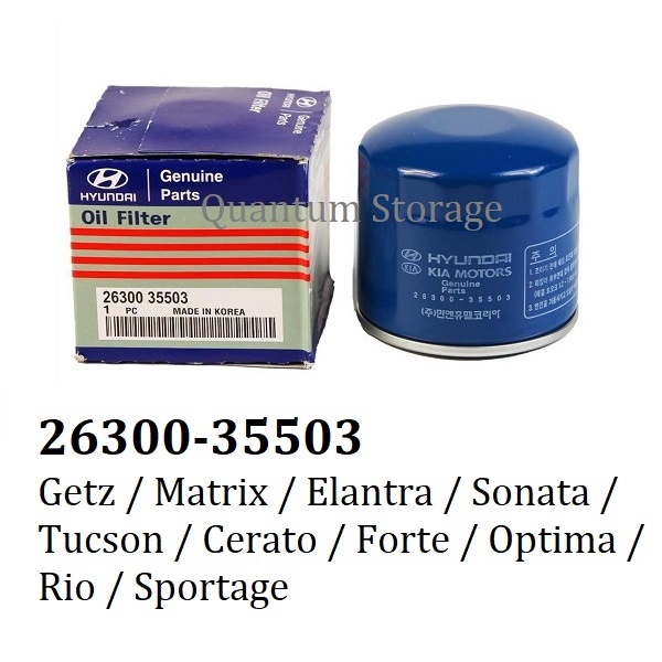 Hyundai Kia Engine Oil Filter 26300-35503 35504 Getz Matrix Elantra ...