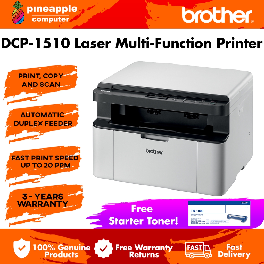Brother DCP-1510 Laser Multi-Function Printer - Print/Scan/Copy ...