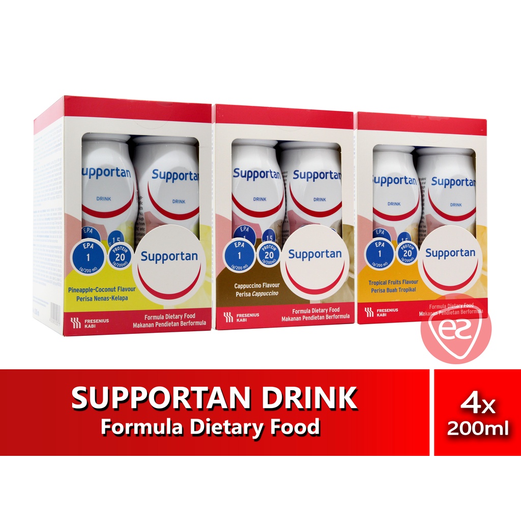 Supportan Drink 4x 200ml ( Pineapple-Coconut / Cappuccino / Tropical ...