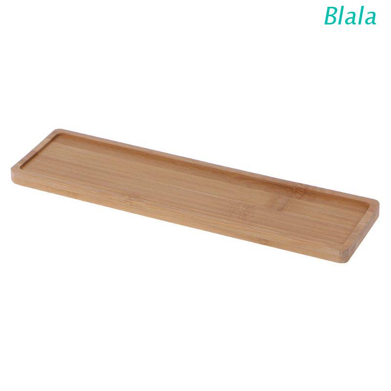 Blala Rectangle Shape Bamboo Wood Saucer Plant Tray Mini Plant Flower ...