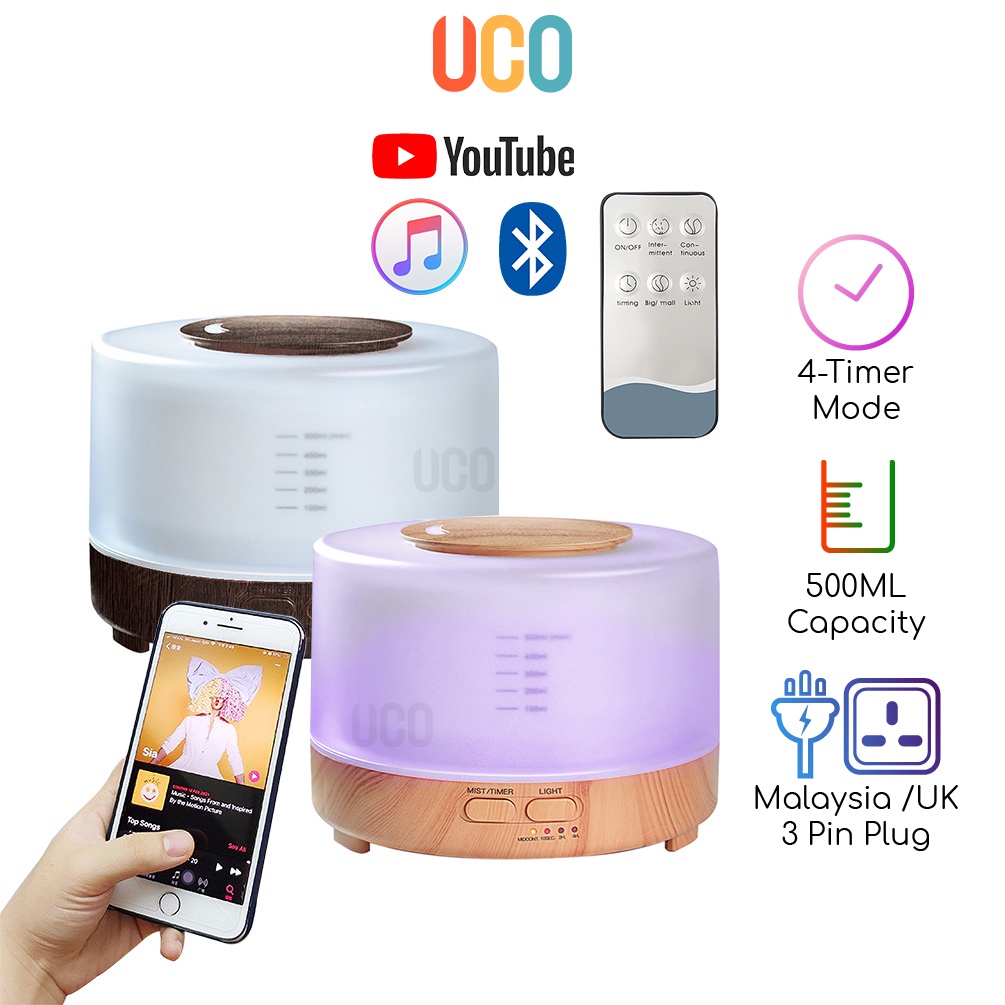 Aroma Diffuser Bluetooth Speaker 500ML Air Diffuser Essential Oil ...