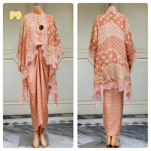 Batik Viscose Lace Cardigan, Embossed Top & Embossed Dobi Pareo (Set Of ...