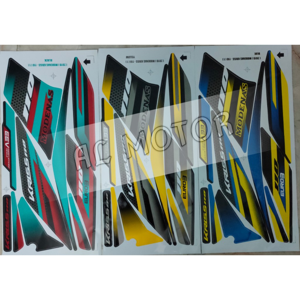 MODENAS KRISS-110 (2019) ( 1 ) STRIPE BODY STICKER | Shopee Malaysia