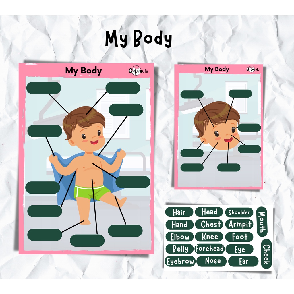 [Softcopy] Printable My Body/ Badan Saya BusyBook for 2-6 years old ...