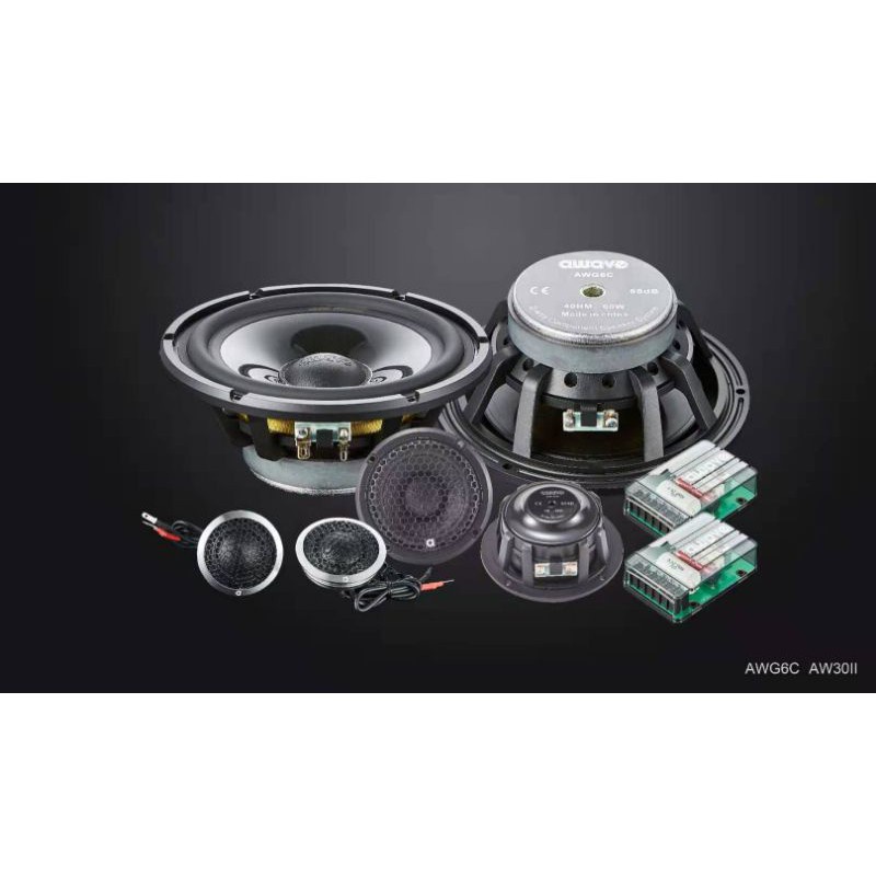 Awave AW30II AWG6C 3 Way Component Set Speakers Free 3 Way Bracket ...