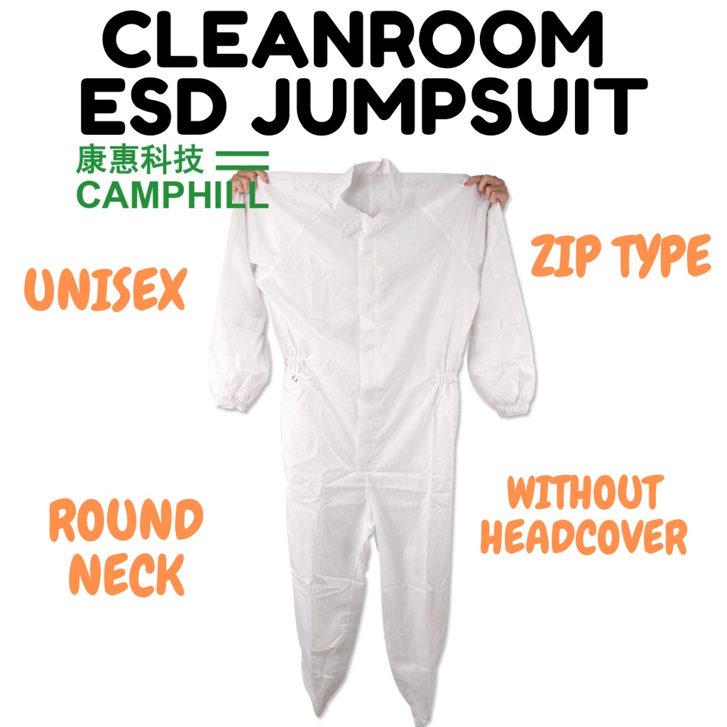 [Ready Stock] ESD Jumpsuit Without Headcover Cleanroom Workwear Lab ...
