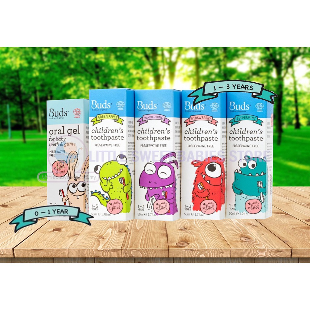 [ CLEARANCE ] BUDS Baby Children's Toothpaste with Xylitol 50ml (1 ...