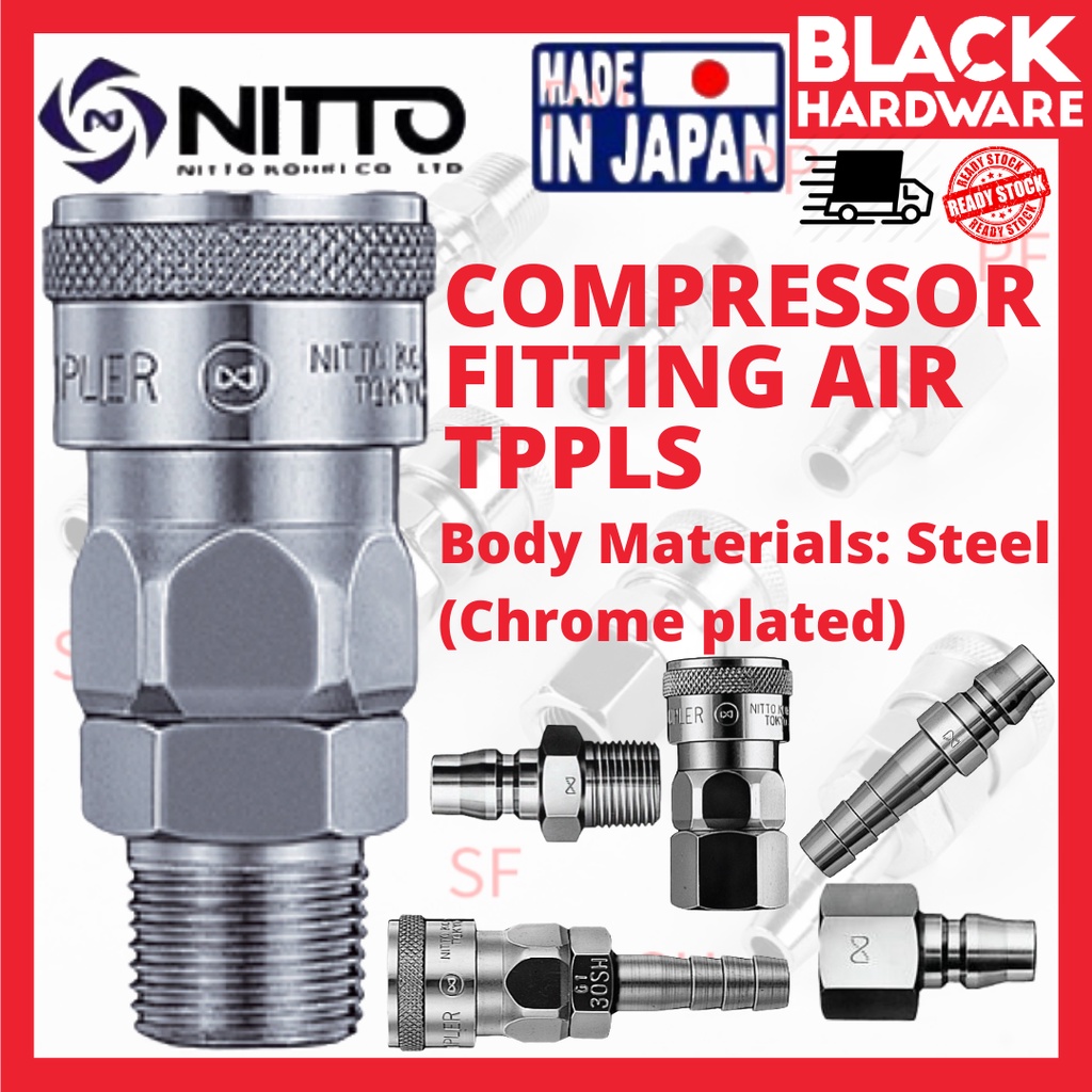 BLACK HARDWARE Nitto Pneumatic Quick Coupler Air Compressor Angin Hose ...