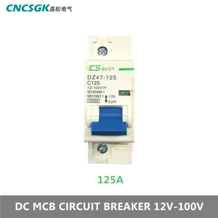 DC MCB 1Pole Circuit Breaker For Solar System Battery 12V 24V 48V 72V ...