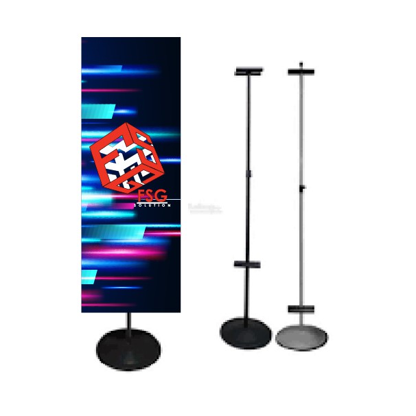 ROUND BASE STAND + BUNTING (6FT X2FT) | Shopee Malaysia