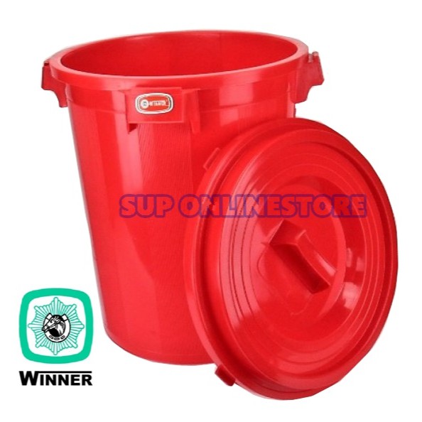 [64L / 88L / 130L] Plastic Water Pail With Cover / Water Storage / Tong ...