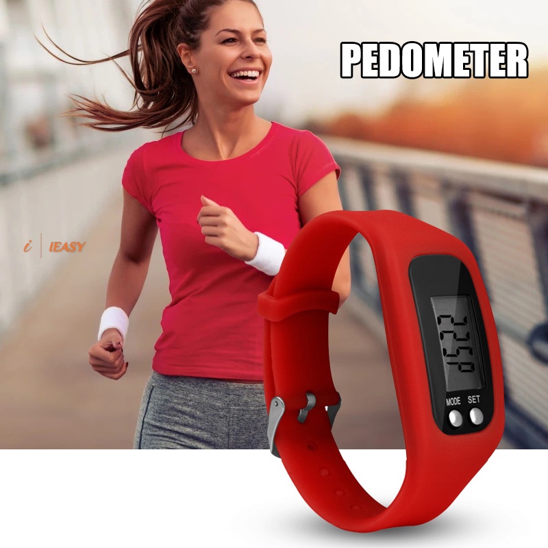 Pedometer Watch with LCD Display Simple Operation Walking Fitness ...
