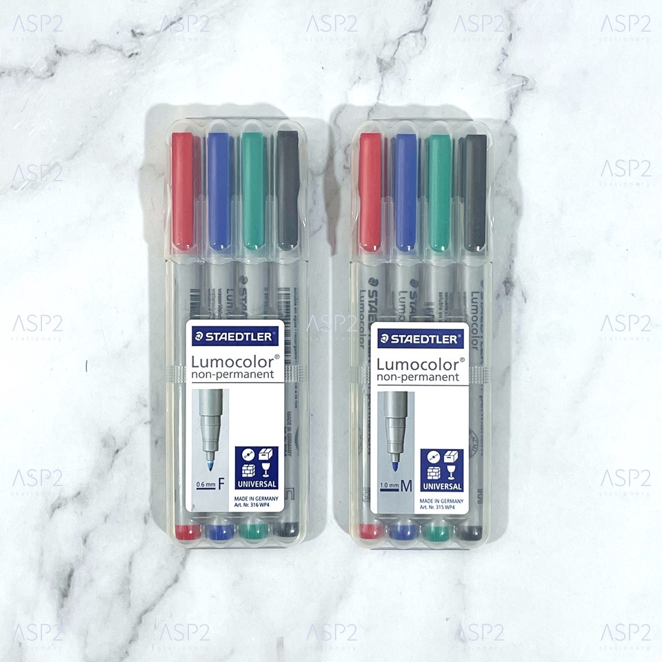 STAEDTLER Lumocolor Non-permanent Size F (0.6mm)/M (1.0mm) (1.0mm) (4 ...