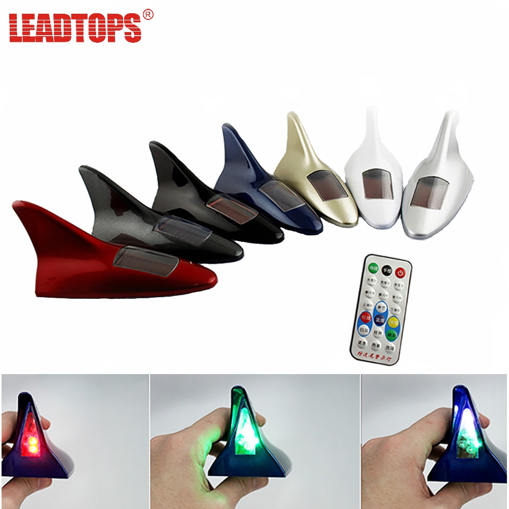 LEADTOPS 10 LED Type Auto Car Solar Powered LED Flashing Shark Fin ...