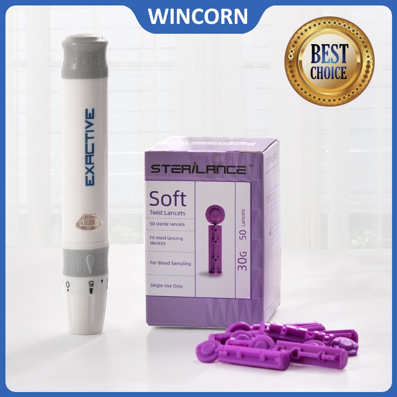 Lancet pen and 50pcs 33G disposable sterile blood collection needle ...