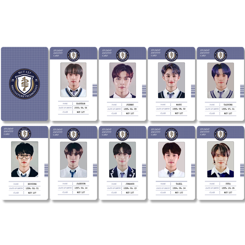 Kpop NCT 127 2021 BACK TO SCHOOL PVC Clear Photocard New Album ...
