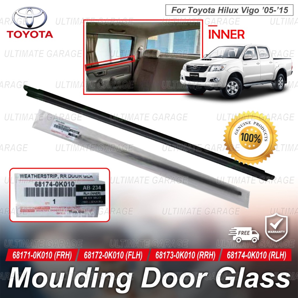 ORIGINAL TOYOTA HILUX KUN25 KUN26 INNER GLASS DOOR MOULDING SEAL RUBBER ...