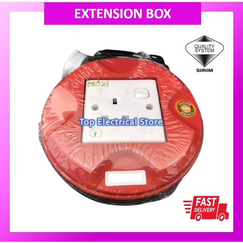 ROUND EXTENSION WIRE BOX POWER CABLE ROLLER PLUG ADAPTER 100% PURE ...