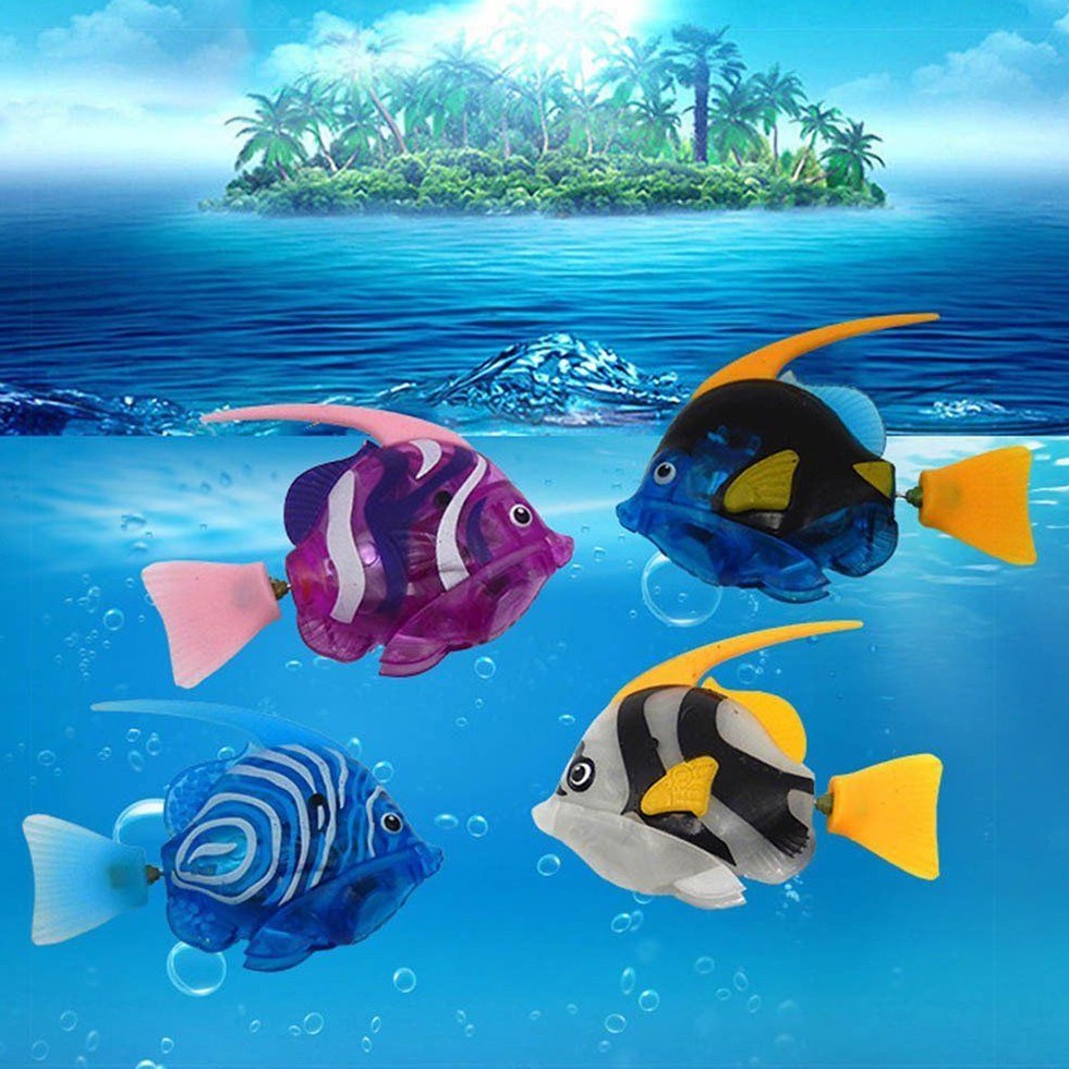 Luminous Swim Battery Powered LED Robo Fish Clownfish Electric Pets ...