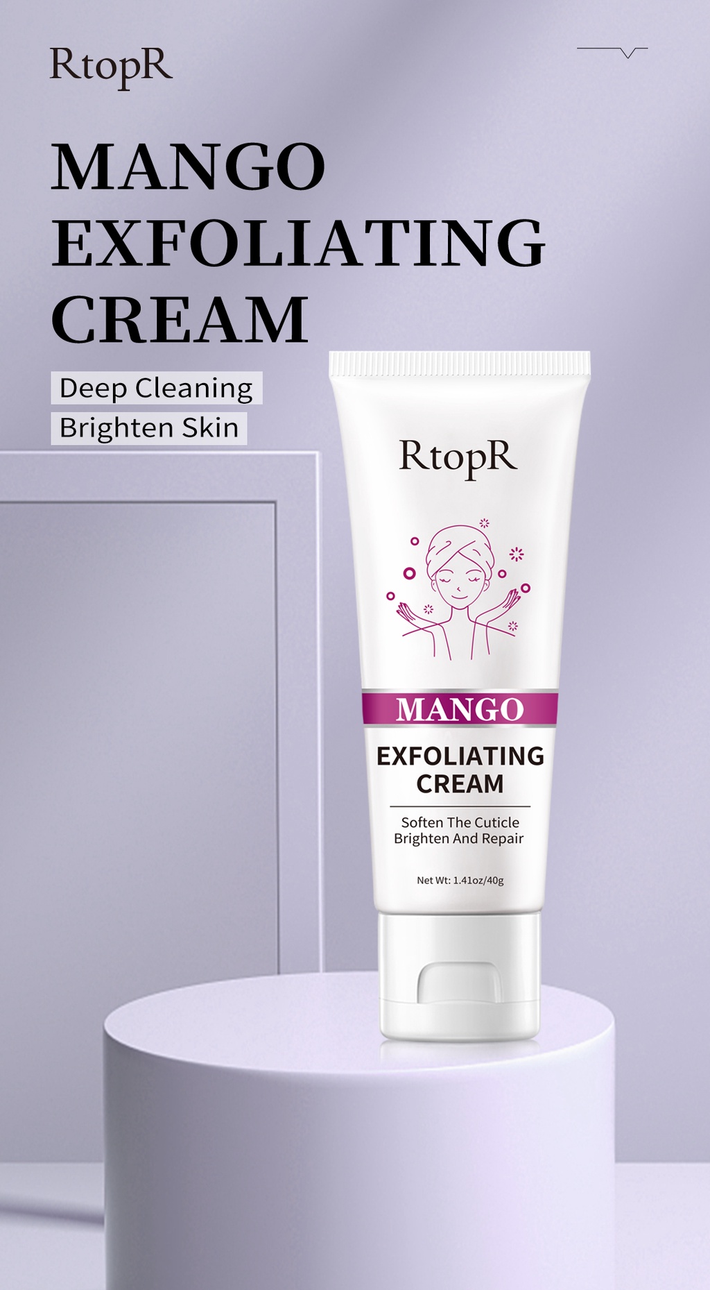 RtopR Whitening Facial Cleansing Cream Moisturizer Mango Exfoliating ...