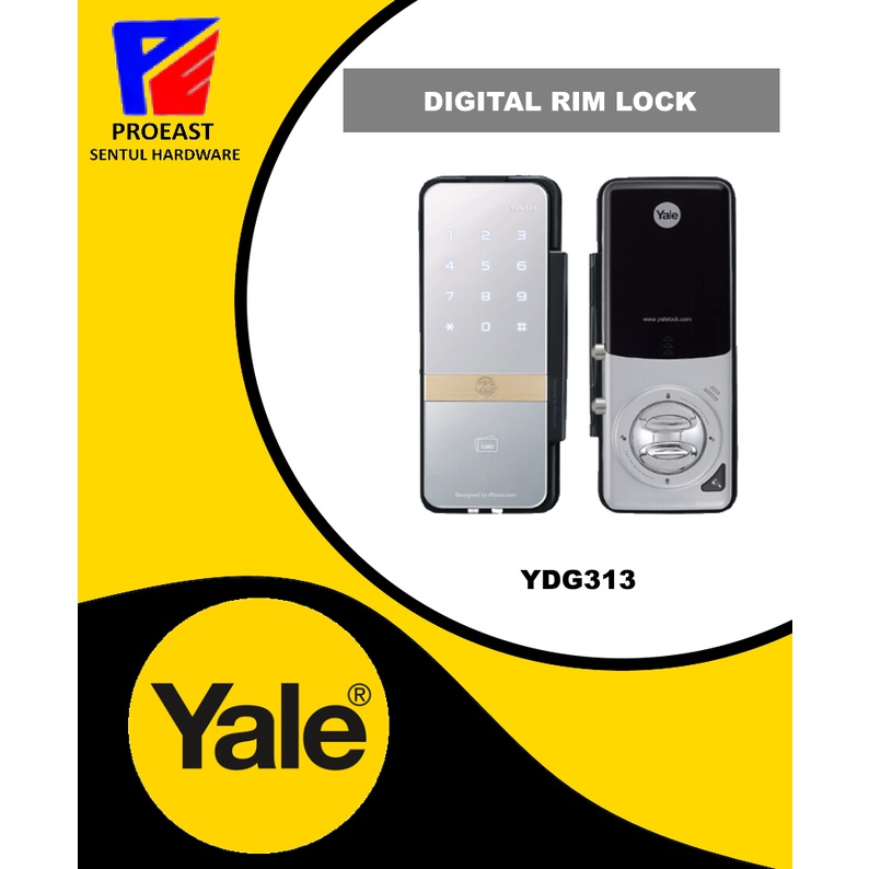 YALE YDG313 Digital Rim Lock For Glass Door(Commercial Glass Door)Add ...