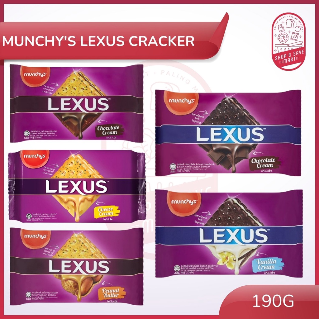 Munchy's Lexus Cracker - 190g (Flavor: Vanilla/Chocolate/Cheese/Peanut ...