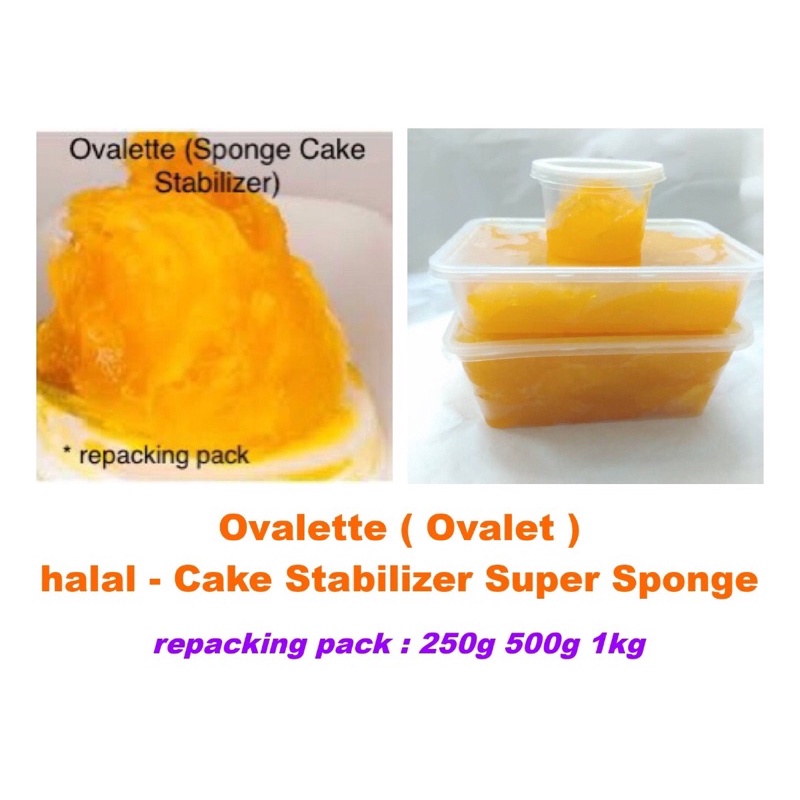 Ovalette (ovalet) halal Sponge Cake Stabilizer / repacking pack 250g ...